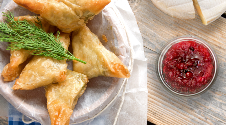 Turkey, Brie & Cranberry Filo Pastries - Monash Fodmap