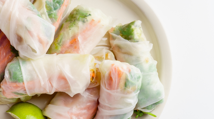 Rice Paper Rolls with Peanut Dipping Sauce - Monash Fodmap